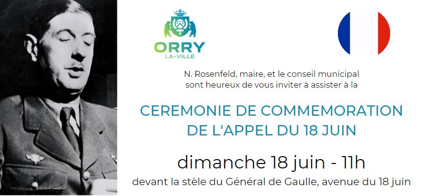 Cérémonie de commémoration de l'Appel du 18 juin - Orry-la-Ville
